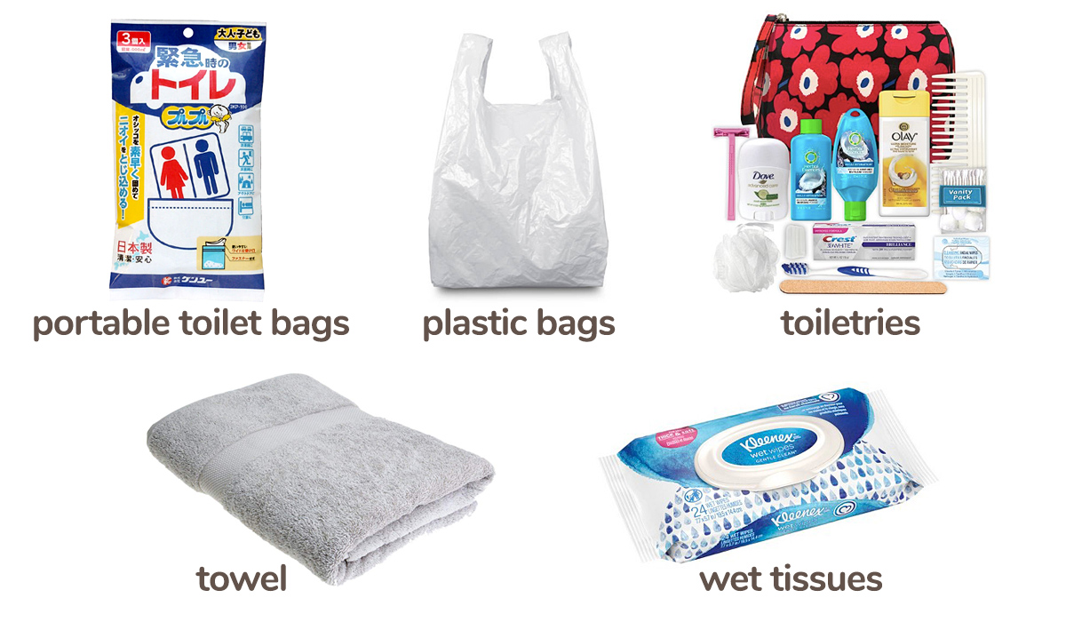 What to pack in your earthquake emergency bag, Japan